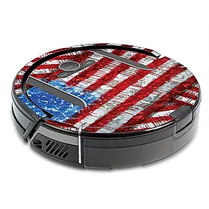 MightySkins Skin Compatible with Shark Ion Robot R85 Vacuum Minimum Coverage - Flag Drips | Protective, Durable, and Unique Vinyl wrap Cover | Easy to Apply, Remove | Made in The USA