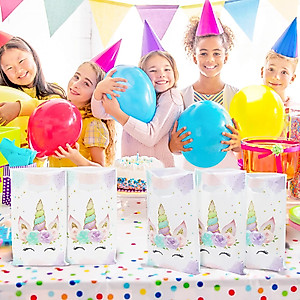 DaiUni 30 PCS Unicorns Goodie Bags Party Favor Bags with Handles for Kids Birthday