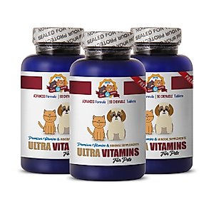 Immune Booster for Dogs - Ultra PET Vitamins - Chews - for Dogs and Cats - Mineral Supplement - Dog Vitamin c - 270 Treats (3 Bottles)