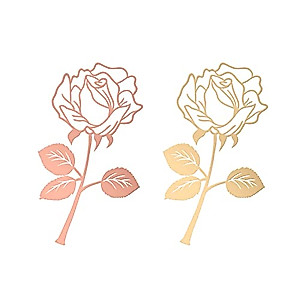 Unique Hollow Metal Bookmark Rose Flower Gift Page Marker Golden Book Mark for Book Lovers Women Writers Readers Present golden hollow bookmark for Men Women Adult Valentines Gift