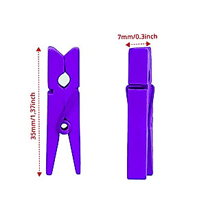 NUTJAM 100 Pack Mini Clothespins,3.5 X 0.7 MM Clothes Pins, Wooden Small Clothes Clips for Photos, Clothesline, Bag, Crafts, Art Wall, Pictures(Multicolor)