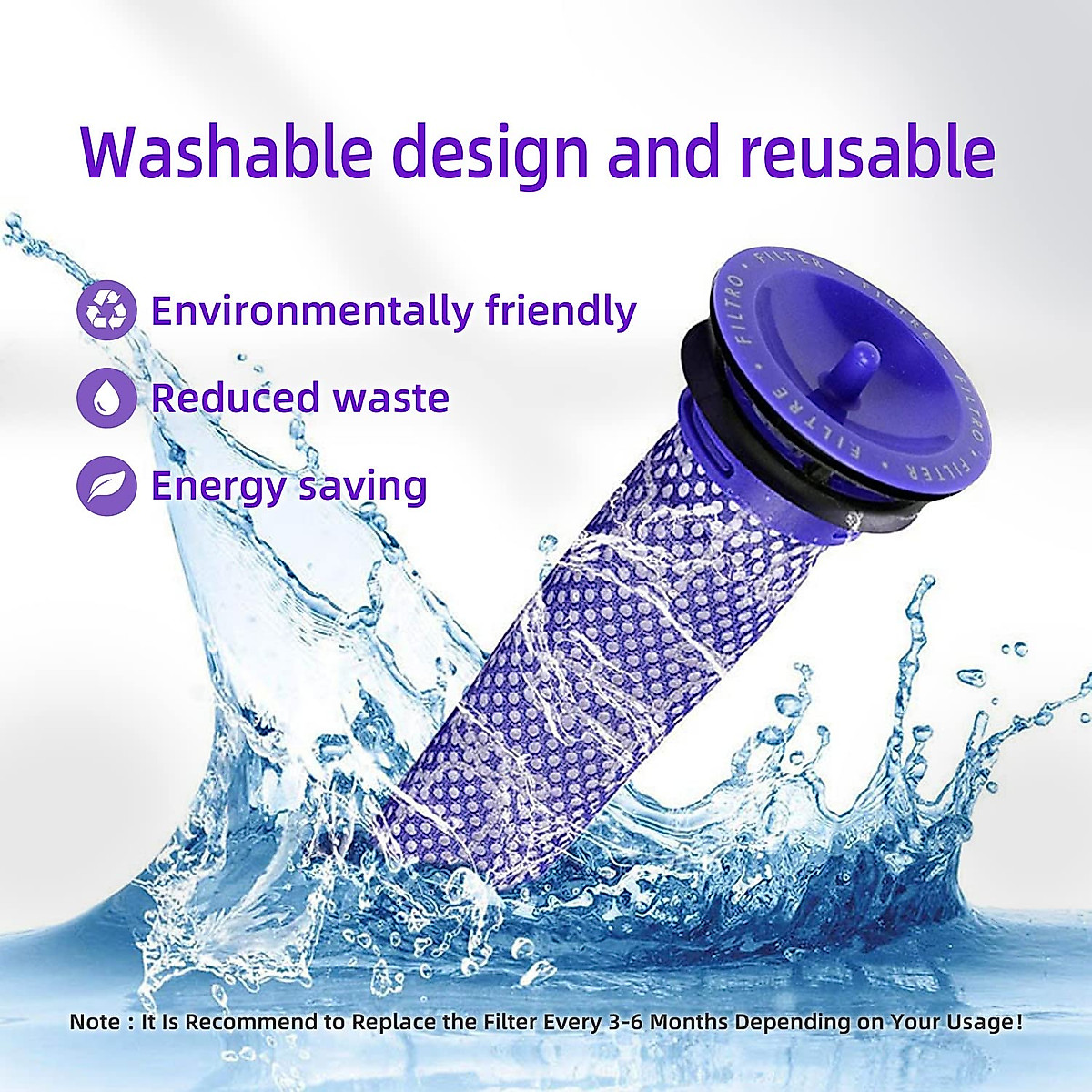 Yeebarle 8 Pack Replacement for Dyson V7, V8 Animal and Absolute Vacuum, 4 Pre-Filters and 4 Post-Filters Replaces Part # 965661-01 & 967478-01