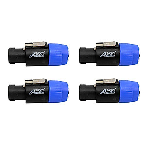 Audio2000'S ACC31A1P2 4-Pack Speakon Male to 1/4" TS Jack Adapters
