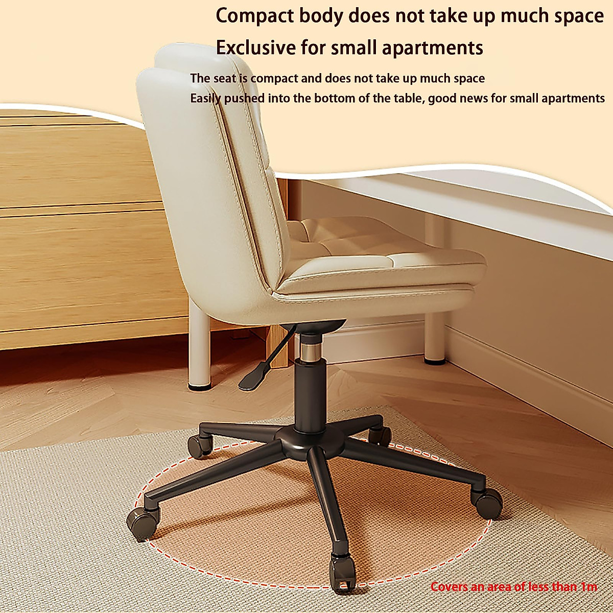 Ergonomic Desk Chair Computer Chair, Home Sedentary and Comfortable Makeup Chair, Desk Chair, Study Lift Stool, College Dormitory Backrest Swivel Chair B Orange