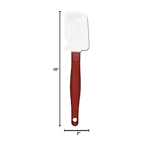 Rubbermaid Commercial Products High Heat Resistant Silicone Heavy Duty Spatula/Food Scraper, 9.5-Inch, 500 Degrees F, Red Handle, for Baking/Cooking/Mixing, Commercial Diswasher Safe