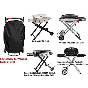 Heavy Duty Replacement Grill Cover for Weber 9010001 Traveler Portable Gas Grill - All Weather Protection Waterproof Cover