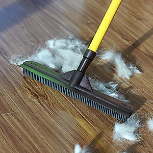 Indigo Petco Hair Remover Broom, Fur Remover Broom with Squeegee, Indigo Petco Broom, Rubber Broom Pet Hair Remover, Rubber Broom for Pet Hair (Grey)