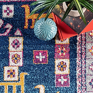 nuLOOM Vintage Lorena Tribal Area Rug, 7x9, Navy