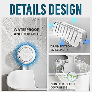 TAILI Suction Shower Caddy 2 Pack, Bathroom Shower Basket Wall Mounted Shower Organizer Shelf for Shampoo, Body Wash, Conditioner, Plastic Shower Rack for Kitchen & Bathroom, Drill-Free Removable