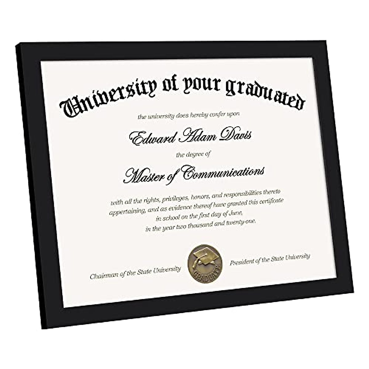 upsimples 8.5x11 Picture Frame Certificate Document Frame with High Definition Glass ,5 Pack Diploma Frames for Wall and Tabletop,Black