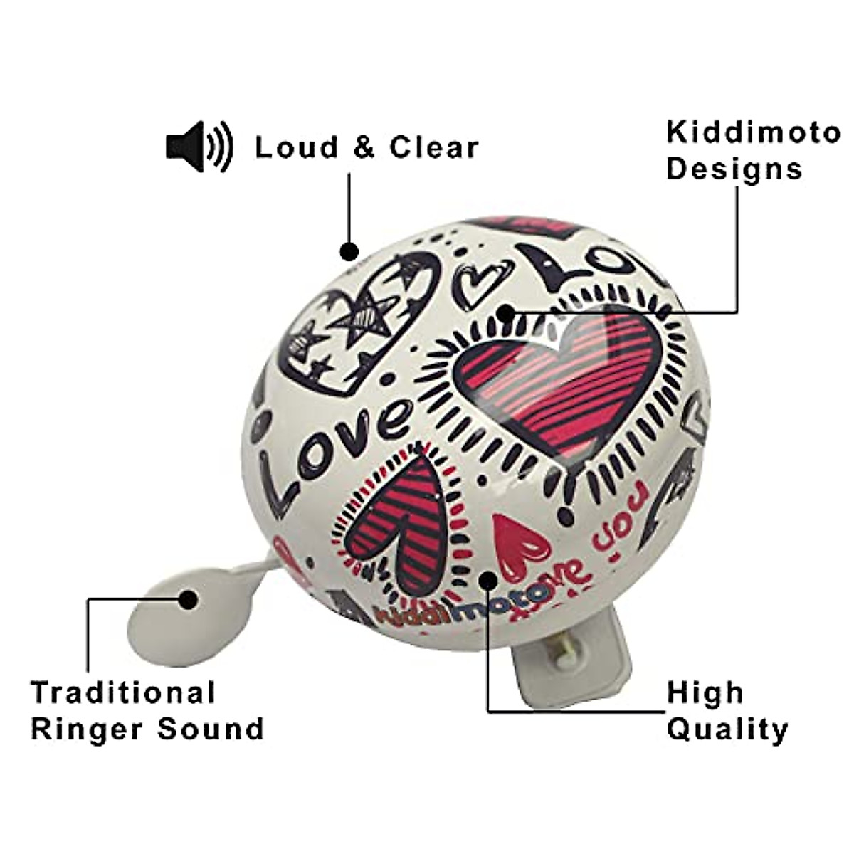 Kiddimoto Bike Bells for Kids| Premium Bicycle Bell for Kids, Boys, Girls and Adults with Loud Melodious Sound | Bicycle Horn for Road Bike, Mountain Bike, Bicycle, Scooter, MTB, BMX.