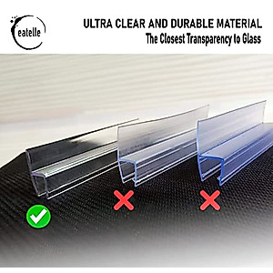 eatelle Frameless Shower Door Side Seal Strip for 3/8 Inch (10mm) Glass, Vertical Polycarbonate H-Jamb 180 Degree 78" Long
