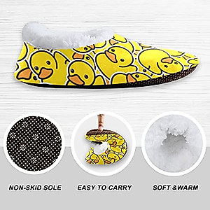 Ceiurey Yellow Duck Kawaii Kids Boys Girls Slippers Soft Memory Foam Indoor Toddler House Slipper Non Slip Spa Travel Household Shoes for Winter Home Bedroom