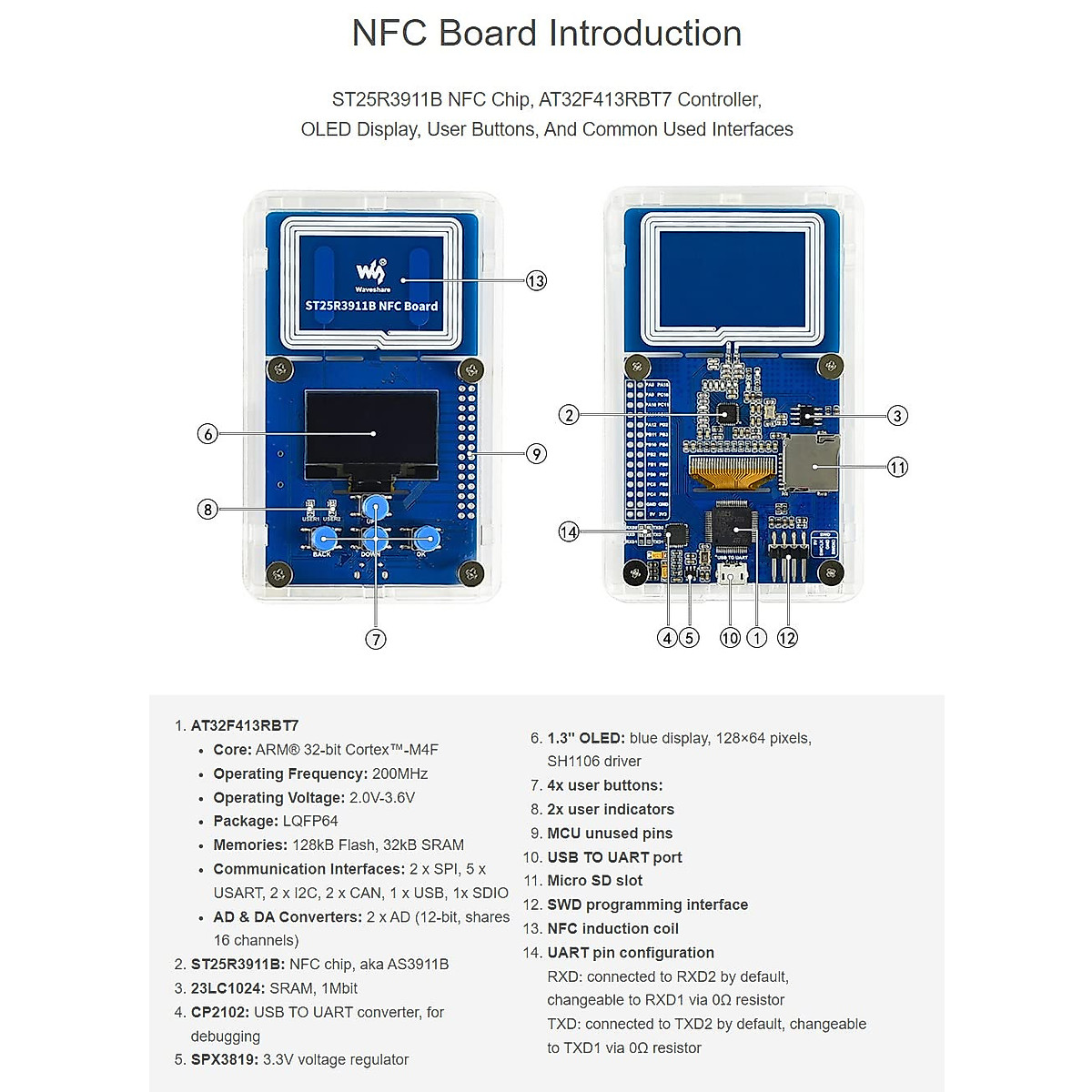 Waveshare 7.5inch NFC e-Paper Eval Kit Bundle with 7.5inch NFC-Powered e-Paper ST25R3911B NFC Board Micro Card 16GB Micro Card Reader USB-A to Micro-B Cable(5 Items)