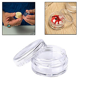 Medsuo 20PCS 5ml Clear Sample Pots Empty Small Travel Containers Leak Proof Refillable Cosmetic Jars Makeup Sample Containers with Lid, Storage Pot for Lip Balm Scrub DIY Cosmetic