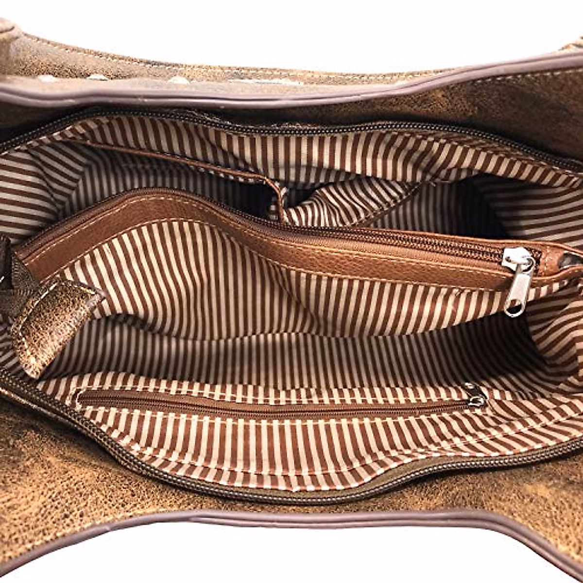 Zelris Women Tote Handbag Western Gleaming Buckle Floral Cowgirl Concealed Carry Purse (Beige)