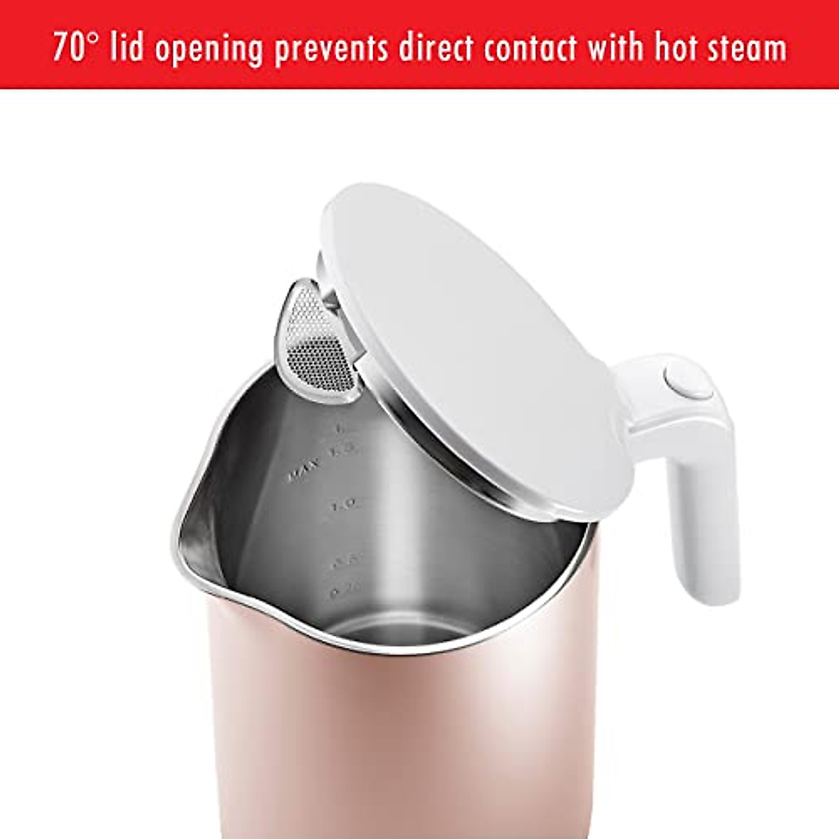 ZWILLING Enfinigy 1.56-qt Cool Touch Stainless Steel Electric Kettle Pro, Tea Kettle, Rose