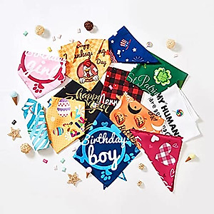 Yespet Dog 12 pieces Holidays Pet Halloween Thanksgiving Bandanas for Medium Large Dogs Christmas Valentine's Day Wedding Summer Pets Birthday Bandana Easter Independence St. Patrick's Day Scarf