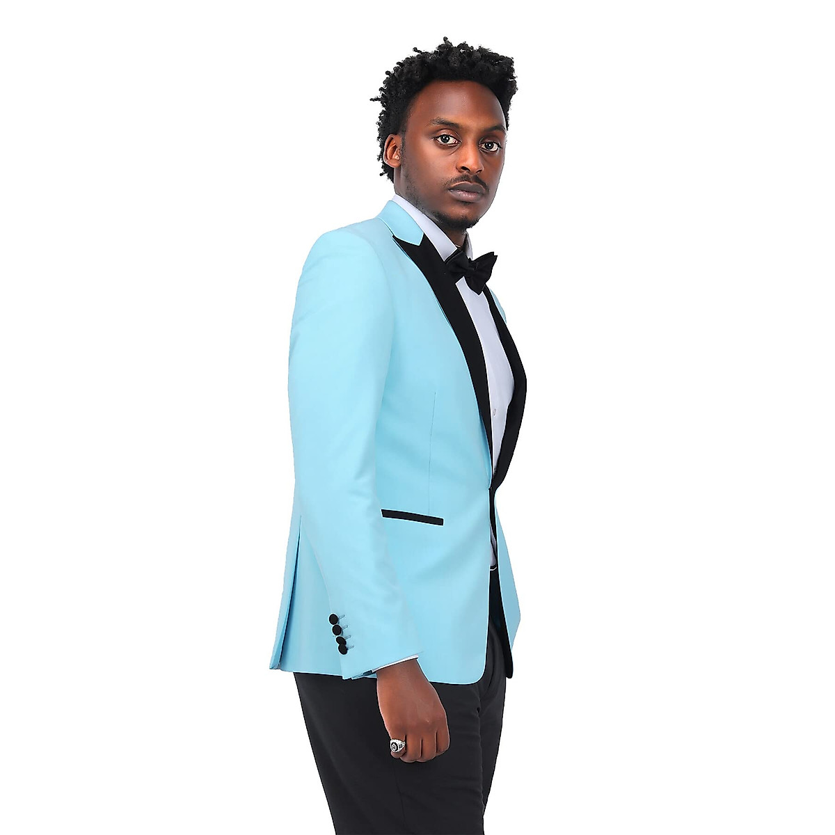Cloudstyle Mens 3 Piece Suit Prom Colour Fashion Blazer Single Breasted Vest Jacket Pants Sky Blue