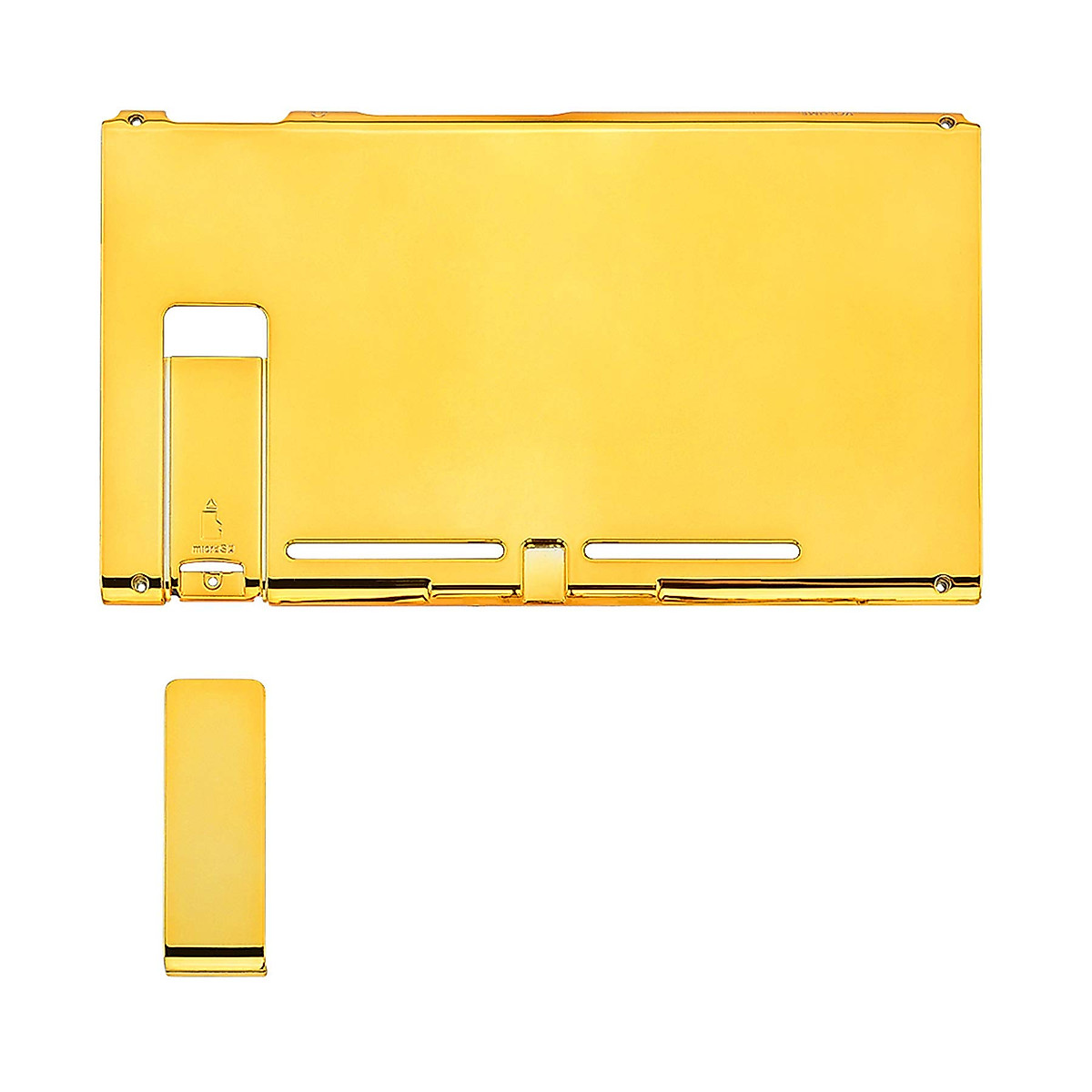 eXtremeRate Back Plate for Nintendo Switch Console, NS Joycon Housing Shell (D-Pad Version) with Full Set Buttons, DIY Replacement Shell for Nintendo Switch - Chrome Gold
