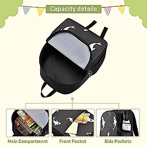 KFBE Black White Shark Kids Backpack Preschool Toddler Bookbag Backpack for Girls Boys School Bags S 20844490