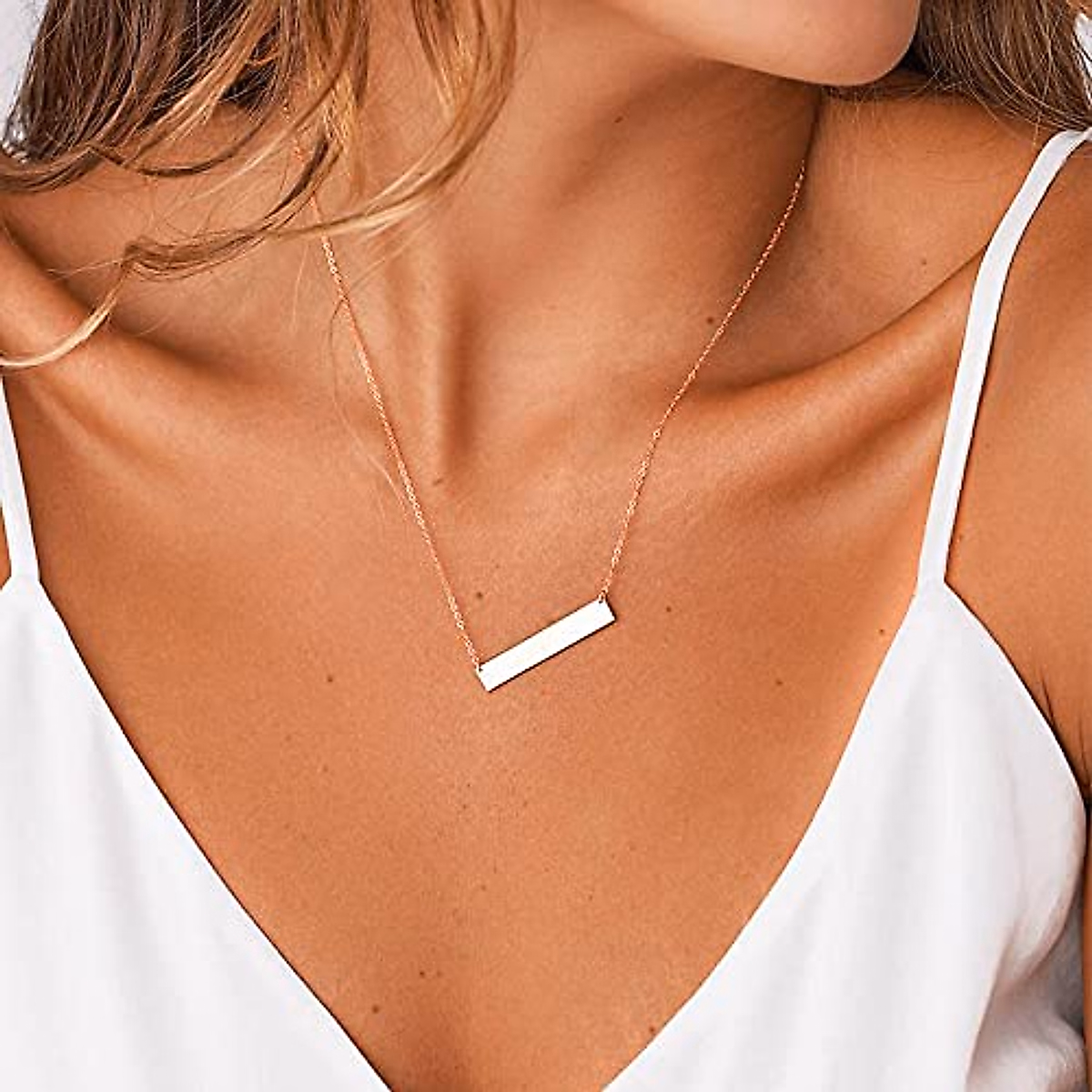 Turandoss Layered Necklaces for Women, 14K Rose Gold
