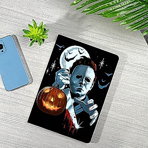 Cool Tablet Case for Samsung Galaxy Tab A7 10.4 Inch Case (2022/2020),Horror Movie Pattern Skull Halloween Design Cases,PU Leather Folio Back Cover Funda for Samsung Tab A7 SM-T500/T505/T507,Pumpkin 2