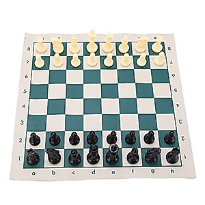 YEmirth Portable Chess & Checkers Set, 2 in 1 Travel Board Games for Kids and Adults, Folding Roll up Chess Game Sets,Tournament Thick Mousepad Mat with Storage Bag