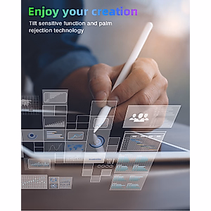 iPad Pencil 2nd Generation with Magnetic Wireless Fast Charging, Same as Apple Pencil 2nd Generation, Stylus Pen Work for iPad Pro 11 in 1/2/3/4, iPad Pro 12.9in 3/4/5/6, iPad Air 4/5, iPad Mini 6