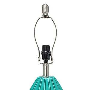 Elegant Designs LT3320-TEL Teal Creased Table Lamp with Fabric Shade