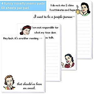 FANCY LAND Funny Novelty Memo Pads Funny Notepads for Office Gift for Coworkers 4 Pack