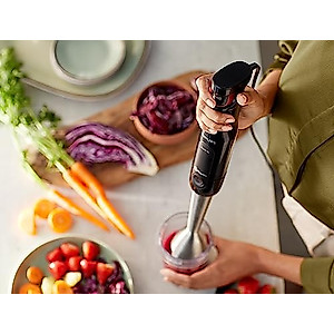 Philips ProMix Viva Collection Handblender, 300W Blending Power, SpeedTouch, On-the-Go Tumbler, Black & Stainless Steel, (HR2629/91)