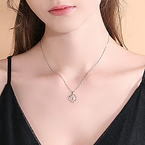 Name Necklace Gifts for Women - Necklace Birthstone Necklace for Women Personalized Valentines Day Gifts for Her Custom Heart Necklace Charm with 2 Names Gifts for Mom Daughter Best Friend