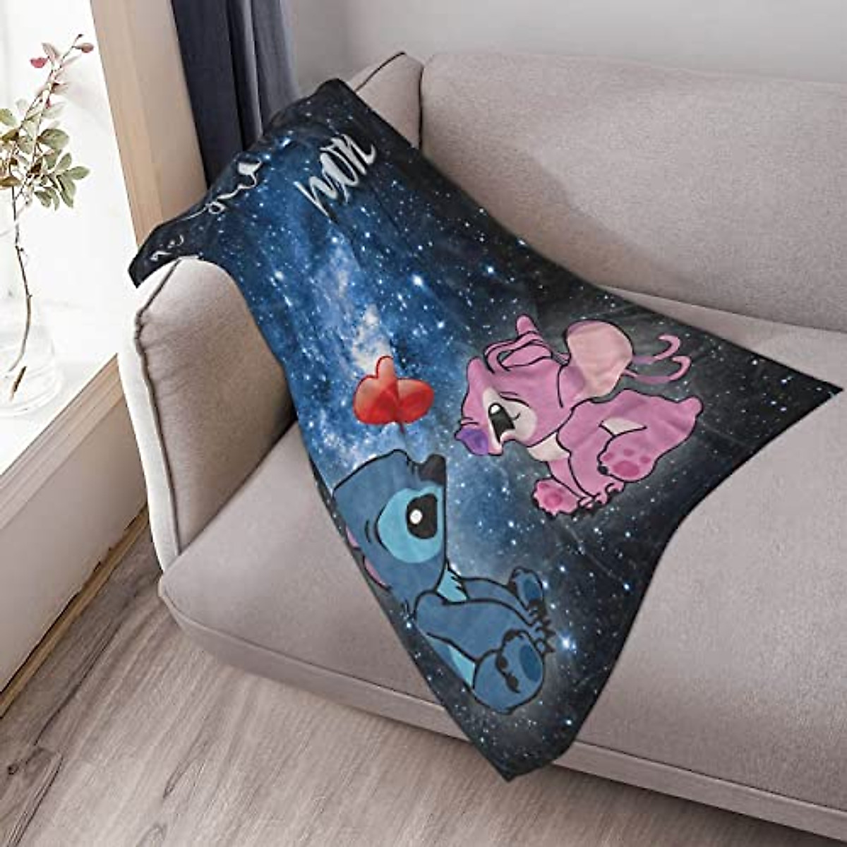 Stitch Blanket I Love You Mom Warm Soft Throw Blanket for Bed Sofa Travel Kids Teens Adults Gift 50"x60"
