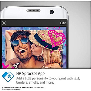 HP Sprocket Plus Instant Color Photo Printer, Print 30% Larger Photos on 2.3x3.4 Sticky-Backed Paper – White (2FR85A)