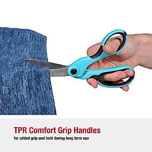 SINGER 00561 8-1/2-Inch ProSeries Heavy Duty Bent Sewing Scissors,Teal