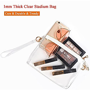 Y&R Direct 3 in 1 Clear Crossbody Bag with Zipper Closure Stadium Approved Clear Purse for Sports Concert Prom Party Present