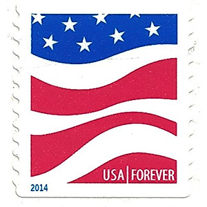 USPS Red White and Blue Forever Stamps - 100 Stamps