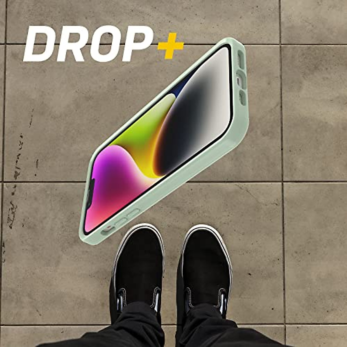 OtterBox iPhone 14 Plus Symmetry Series+ Case - SAGE ADVICE (Green), ultra-sleek, snaps to MagSafe, raised edges protect camera & screen