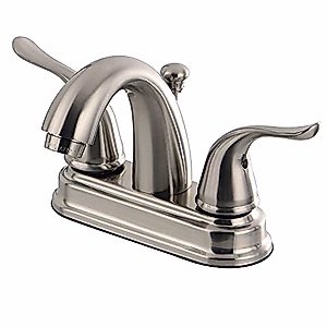 Kingston Brass KB5618YL Yosemite 4 Inch Centerset Two Handle Lavatory Faucet, 3-5/8 inch in Spout Reach, Brushed Nickel