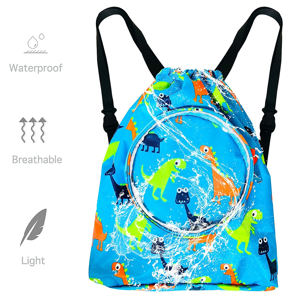 DANUC Lightweight Drawstring Gym Backpack Swim Bag Yogo Bags Waterproof Draw String Sackpack Beach Backpacks Sport Knapsack for Women Men Camping Hiking Shopping Swimming Dance Travel