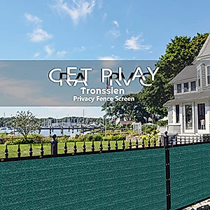 Tronssien Privacy Screen Fence 4 Ft x 50 Ft with Brass Buckle Heavy Duty Fencing Mesh Shade Net Cover for Wall Garden Yard Backyard (4 Ft X 50 Ft, Dark Green)