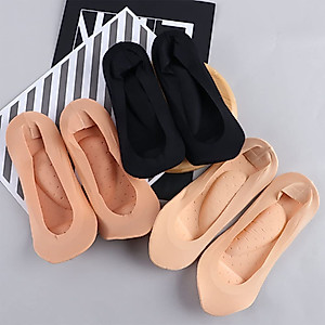 Vctitil 3 Pairs Women 3D Socks Ice Silk Invisible Socks with Gel Pad Arch Support Foot Massage Insole