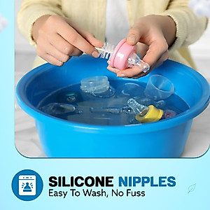 Baby Proof Me Essentials Medium Flow Baby Bottle Nipples - 2 Pack, Level 2 Nipples for 3+ Months, SkinSoft Silicone Nipples for Bottles, Universal Bottle Fit