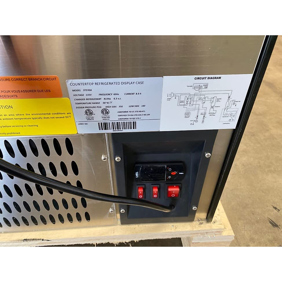 Bakery Display Cooler Case Counter top Desktop vertical Commercial refrigerator Pastry Deli 36" Glass NSF ETL UL-ST530A