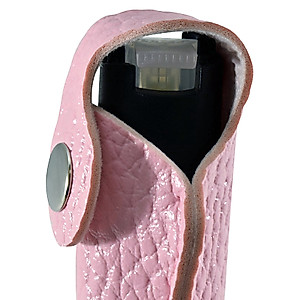 Pepper Defense 1/2 oz. Pepper Spray with Grip Holster and Keychain Attachment - Safety Twist Lock Glow Trigger - Maximum Strength 10% OC Formula - Self Defense Personal Protection (Pink 1-Pack)