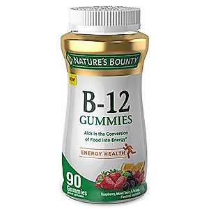 Vitamin B12 Gummies by Nature's Bounty, Dietary Supplement, Supports Energy Metabolism and Nervous System Health, Mixed Berry Flavor, 500mcg, 90 Gummies