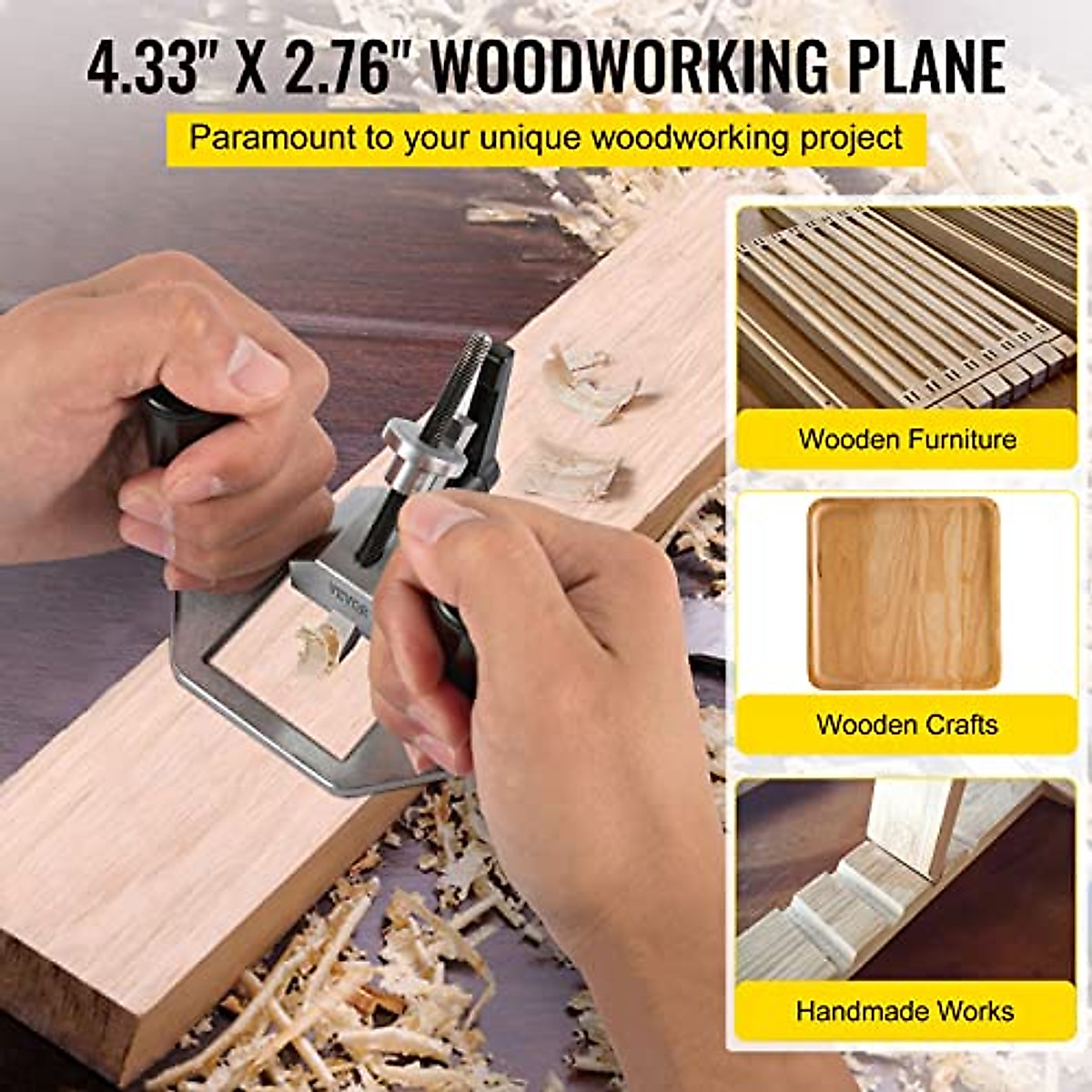 VEVOR Router Plane, Handheld Woodworking Tool,Adjustable Blade Hand Planer, Stainless Steel Wood Shaver with Depth Stop, High Configuration Handheld Woodworking Tool for DIY Carpentry Industry