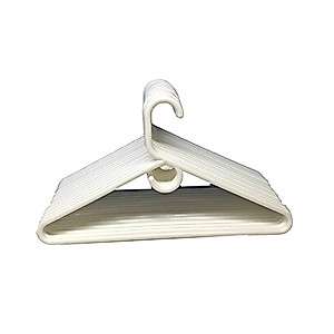 THE UM24 Heavy Duty Tubular Cloth Hangers Jumbo Plastic Adult Cloth Coat Suit Closet Organization Hanger - White (15)