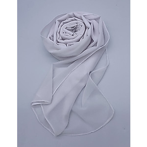 Txameru Hijab for Women Chiffon Hijab Scarfs for Women Long Shawl (White)